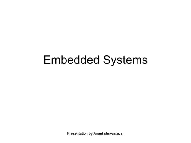 Embedded Systems : introduction | PPT