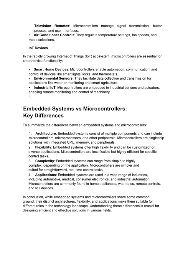 Embedded-Systems-vs-Microcontrollers_-A-Comprehensive-Comparison By Embedded Hash | PDF
