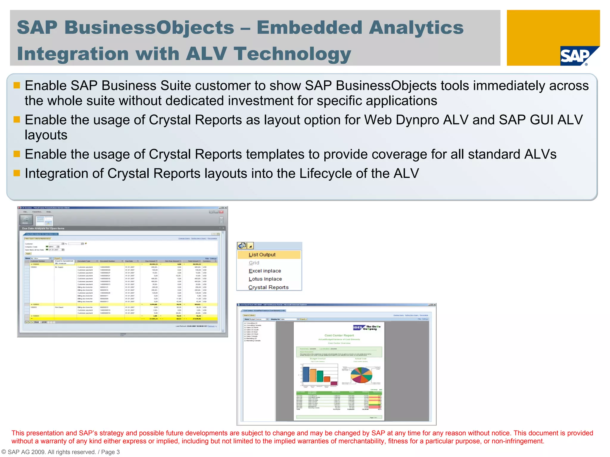 SAP BusinessObjects Embedded analytics | PPT
