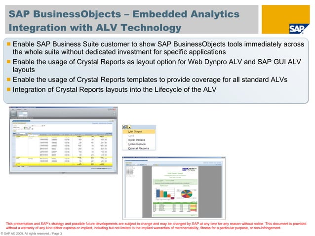 SAP BusinessObjects Embedded analytics | PPT