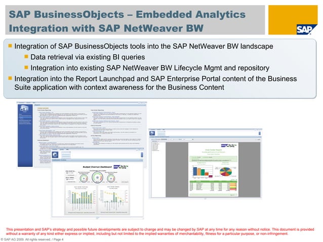 SAP BusinessObjects Embedded analytics | PPT