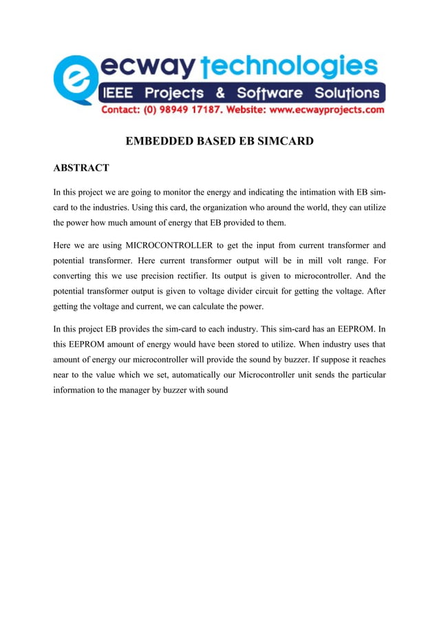 Embedded based eb sim card | PDF