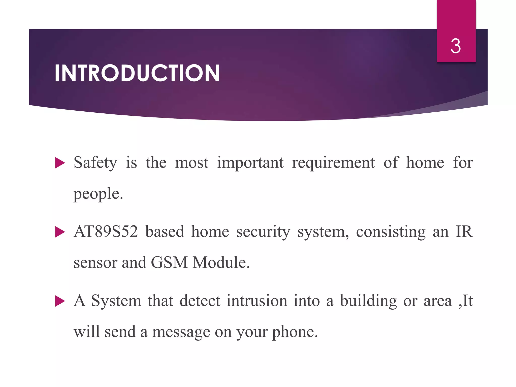 Embedded based home security system | PPTX