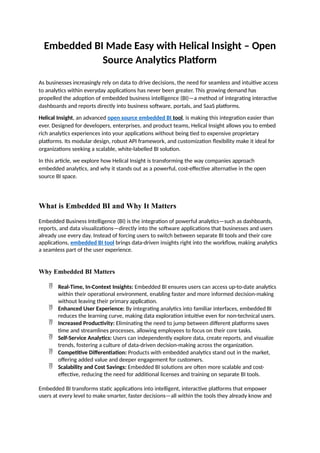 Embedded BI Made Easy with Helical Insight Open Source Analytics Platform.pptx