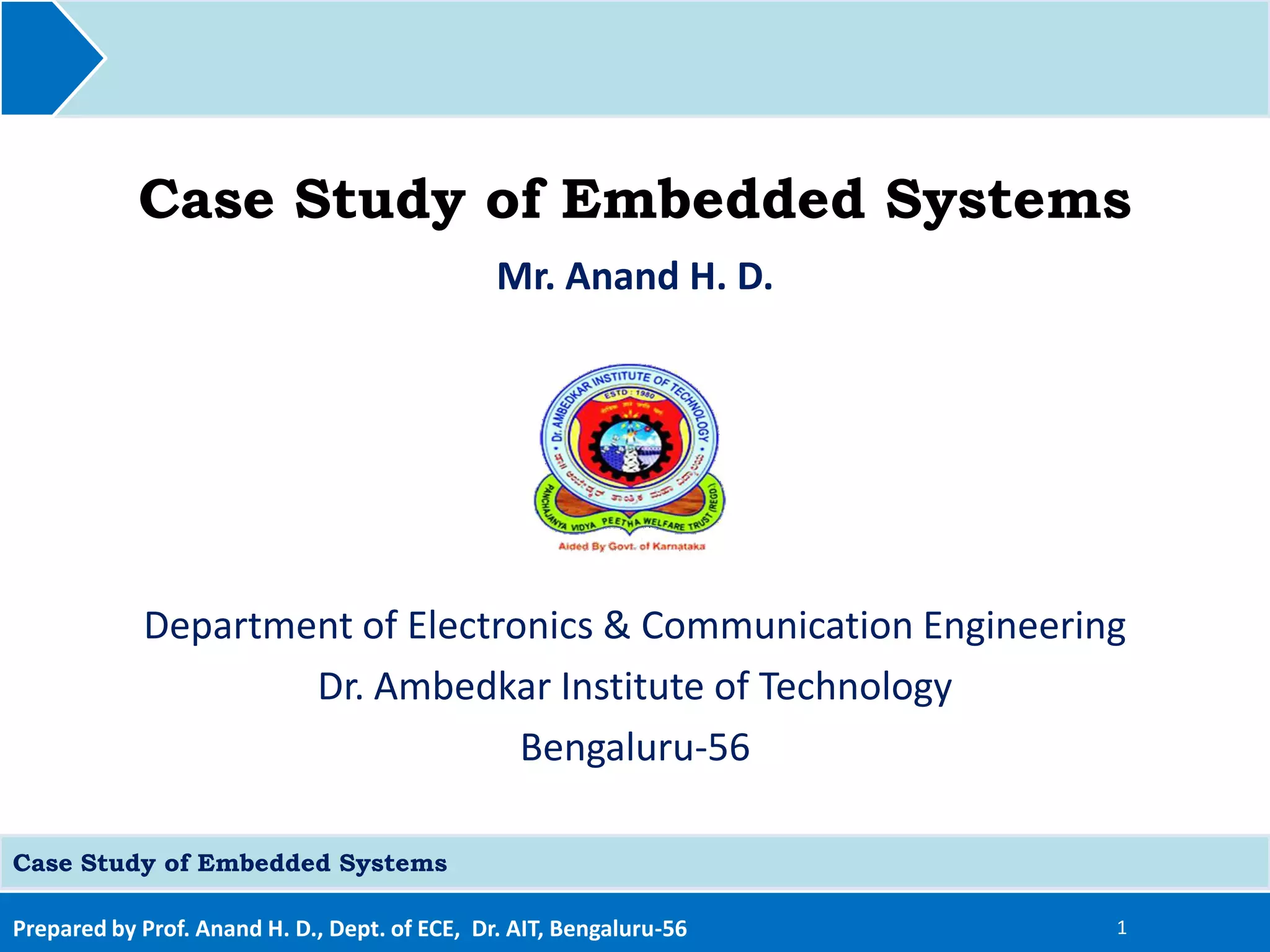 Case Study of Embedded Systems | PDF