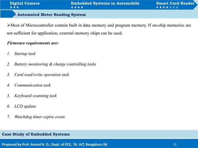 Case Study of Embedded Systems | PDF