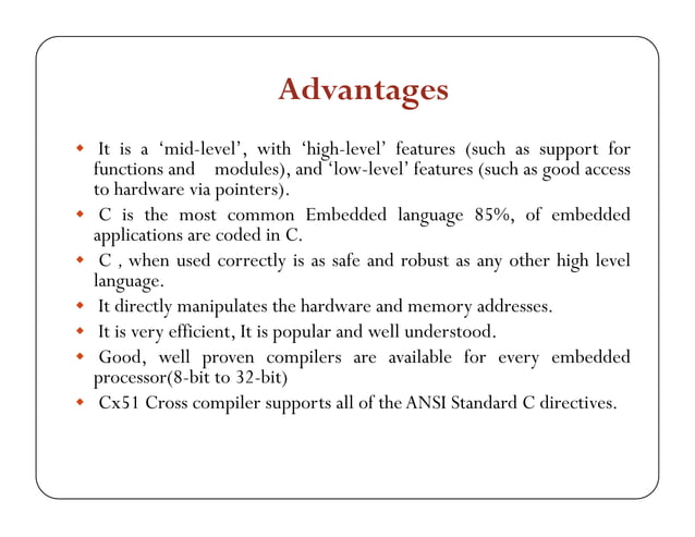 Embedded C programming based on 8051 microcontroller | PDF ...