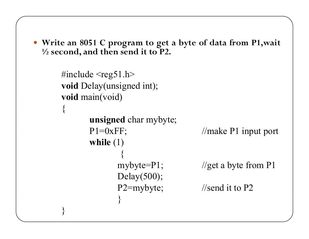 Embedded C programming based on 8051 microcontroller