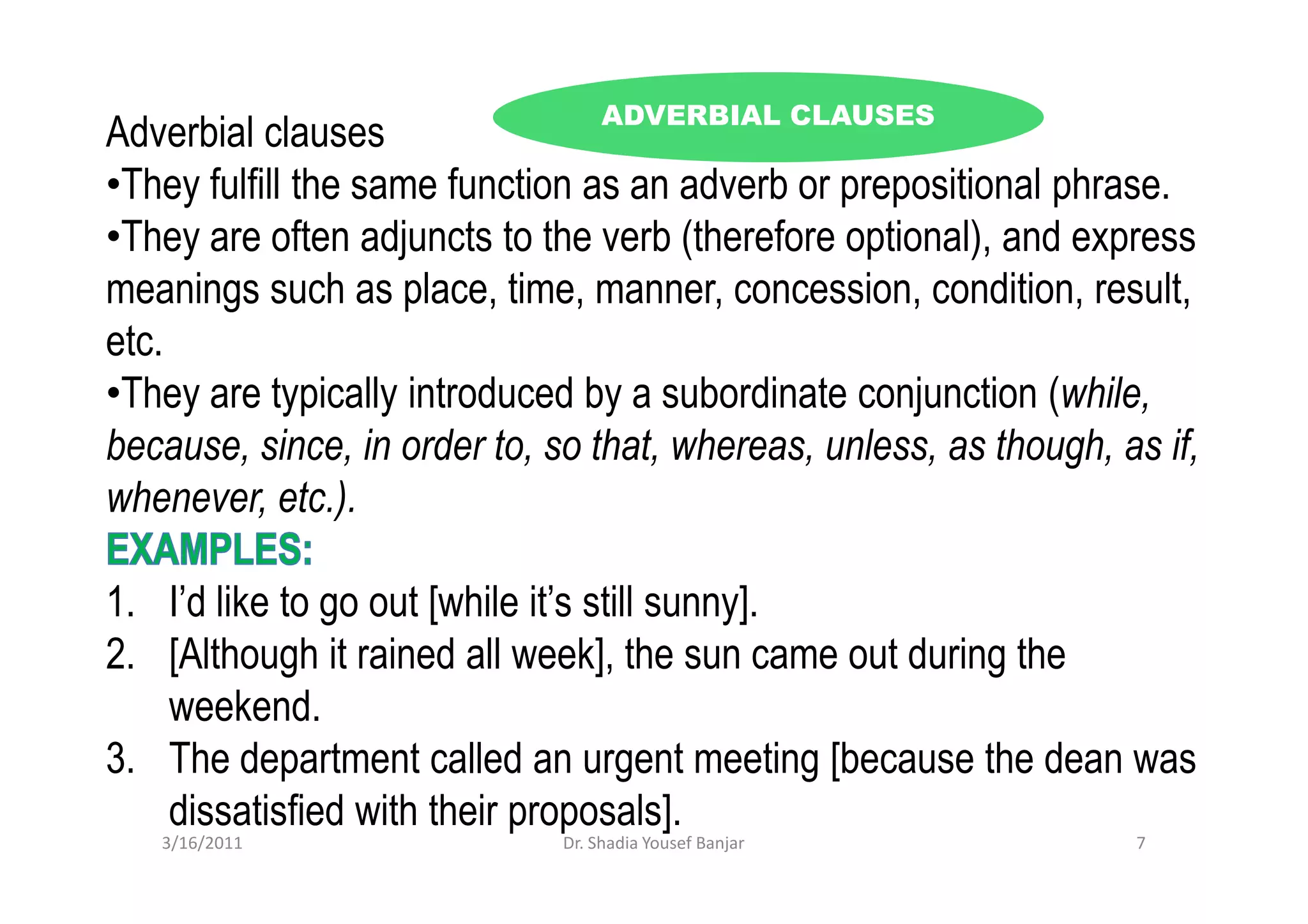 Embedded clauses, presentation 6 | PDF