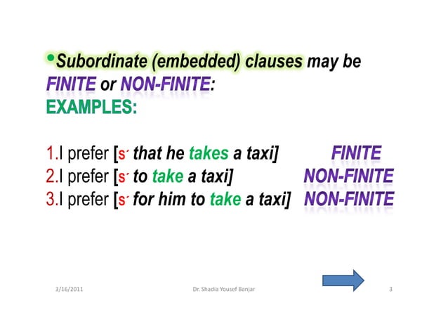 Embedded clauses, presentation 6 | PDF