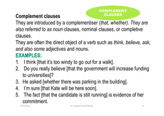 Embedded clauses, presentation 6 | PDF