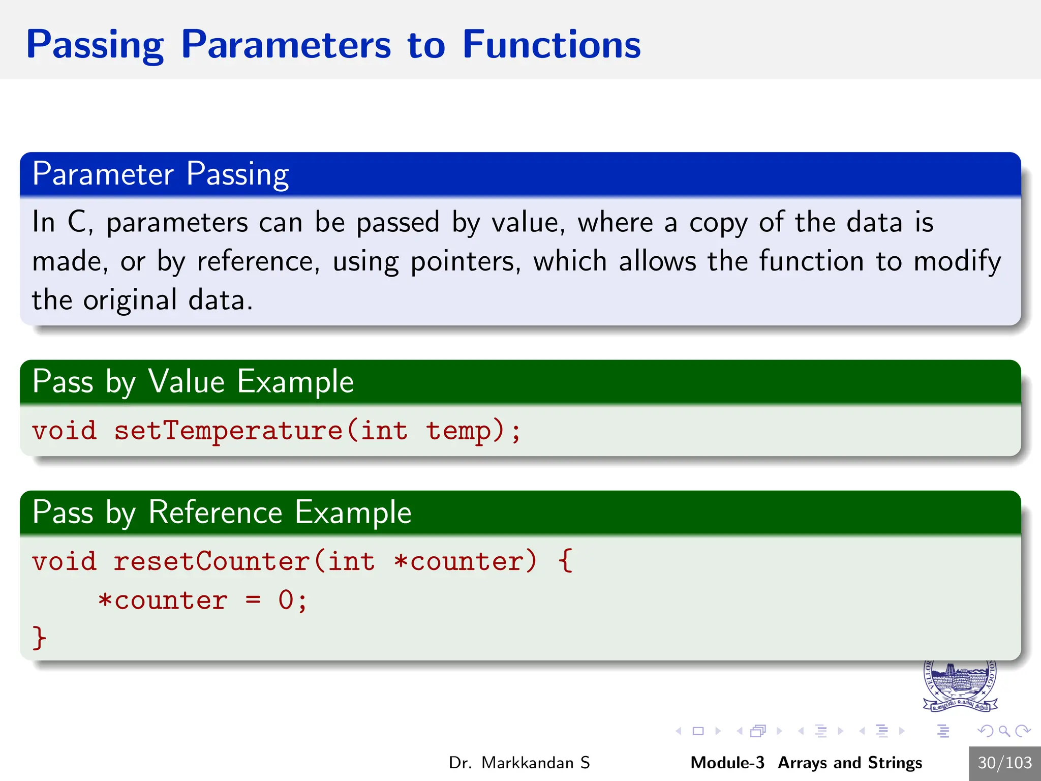 Embedded C Programming Module 3 Presentation Pdf