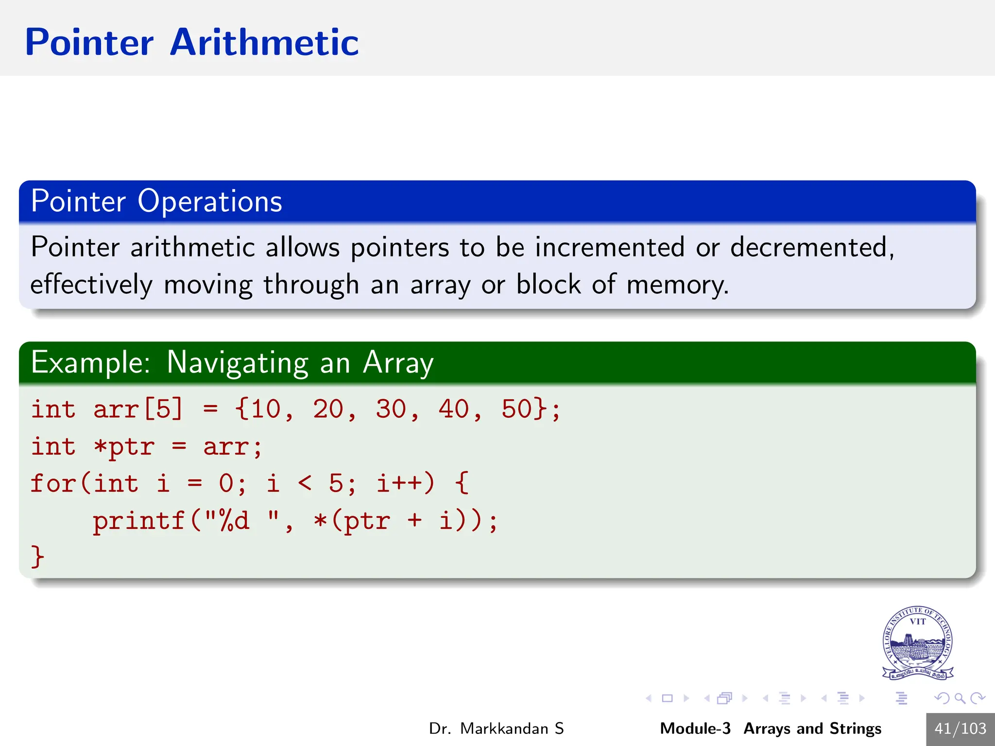 Embedded C Programming Module 3 Presentation Pdf