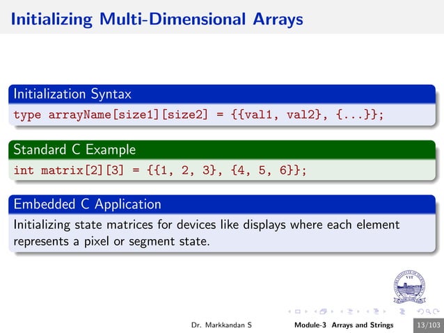 Embedded C Programming Module 3 Presentation | PDF