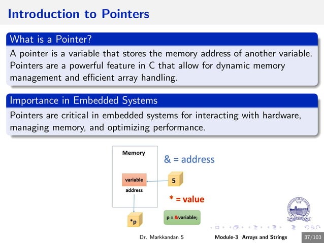 Embedded C Programming Module 3 Presentation | PDF