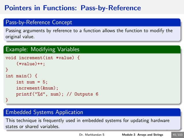 Embedded C Programming Module 3 Presentation | PDF