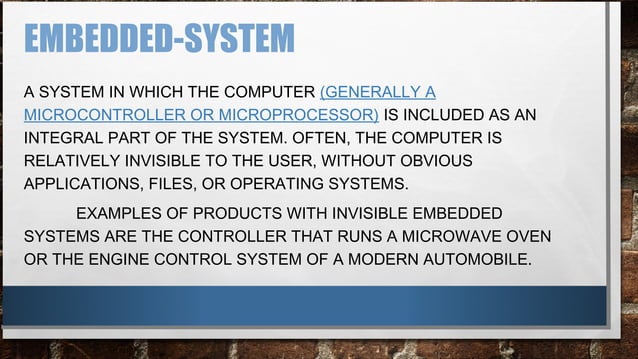 Embedded computer system | PPT | Programming Languages | Computing