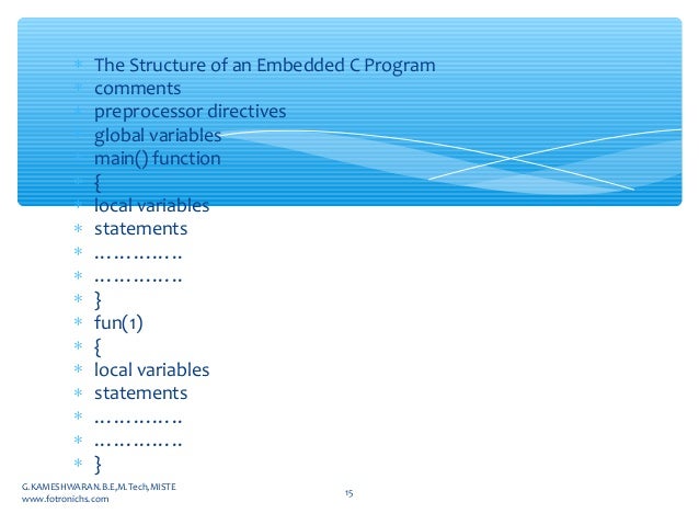 Embedded C Program And Programming Structure For Beginners