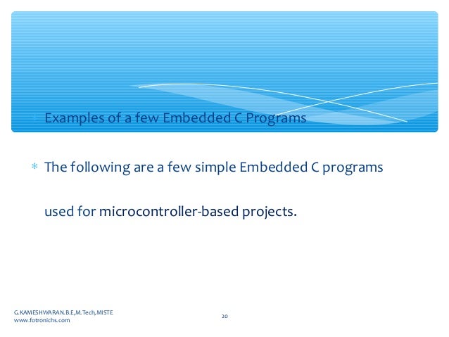 Embedded C Program And Programming Structure For Beginners