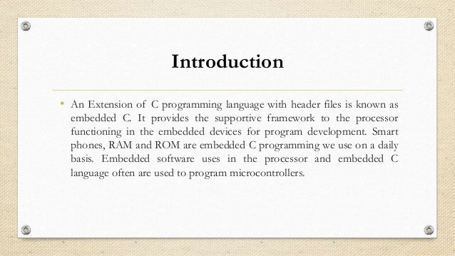 What Is Embedded C And Its Applications