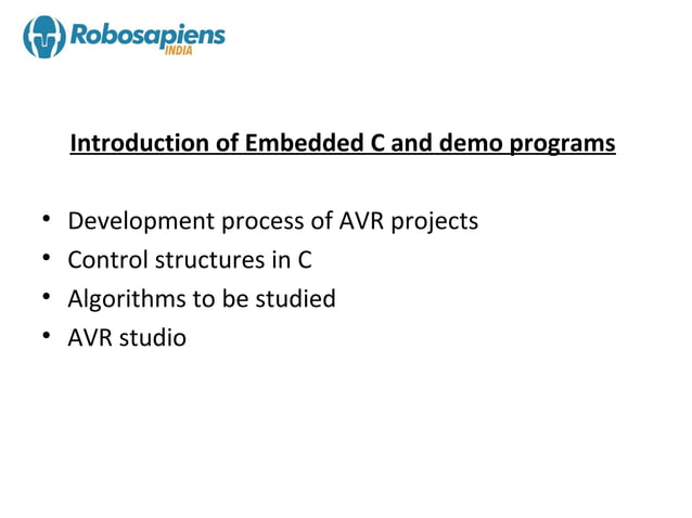 Embedded c & working with avr studio | PPT
