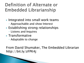 Embedded librarian | PPT