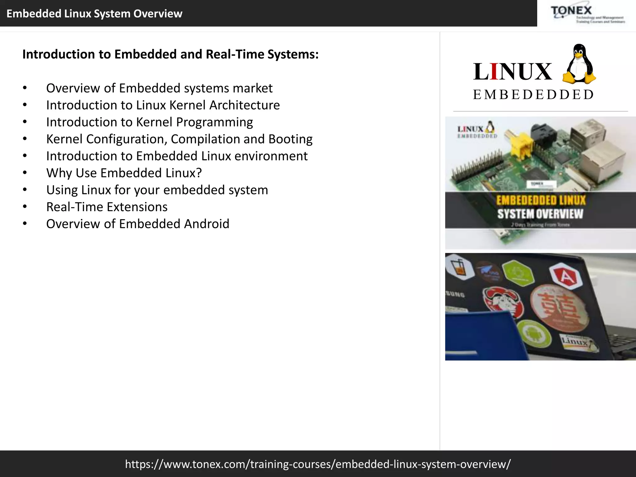 Embedded Linux System Overview : Tonex Training | PPTX