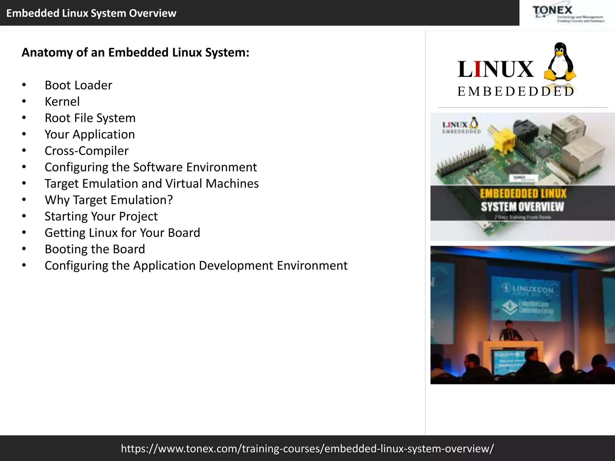 Embedded Linux System Overview : Tonex Training | PPTX