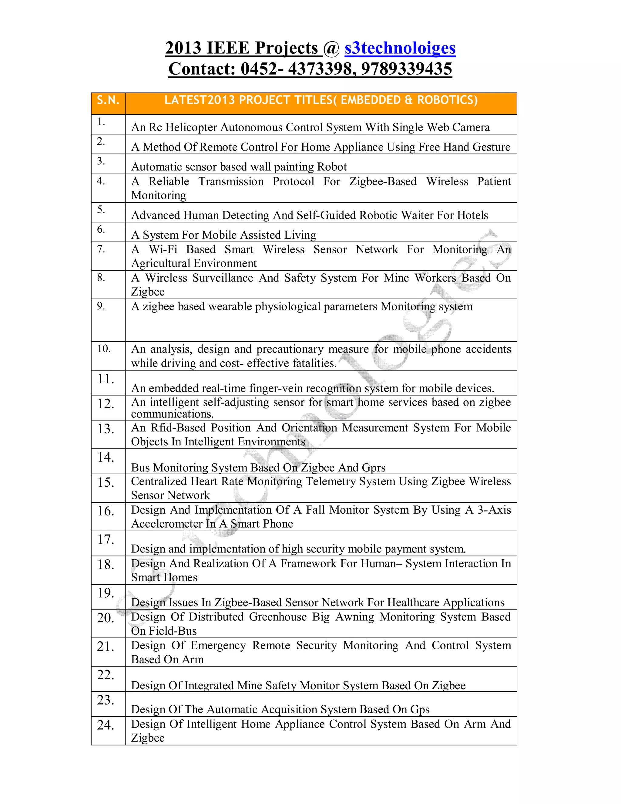 IEEE 2013 Embedded titles | PDF