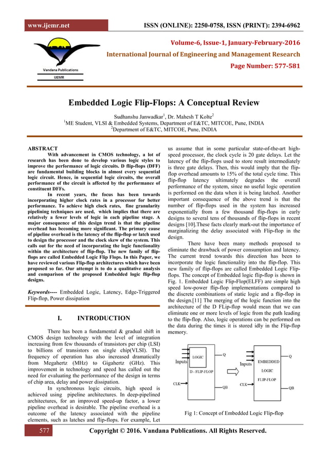 Embedded Logic Flip-Flops: A Conceptual Review | PDF