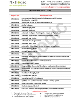 Embedded mini project_titles | PDF