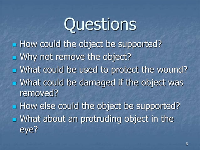 Embedded objects | PPTX | First Aid | Injuries