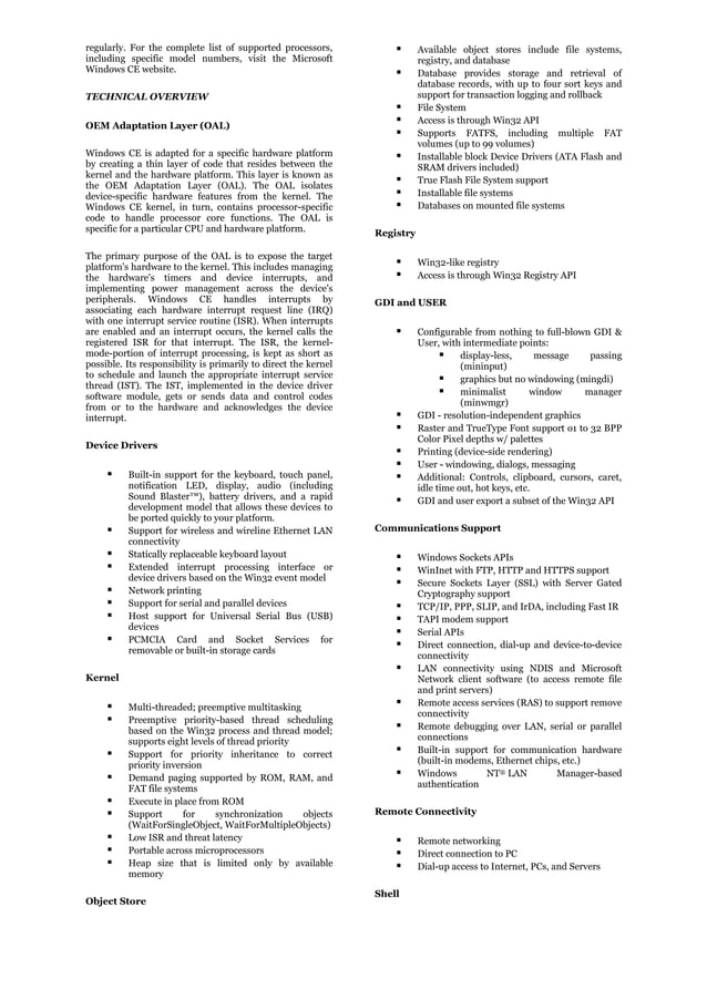 Embedded operating systems | PDF
