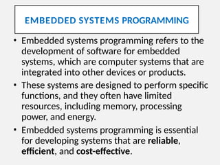 Embedded Programming..pnsnsjsejejwwjjwptx | PPT