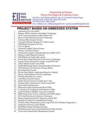 Embedded project list | PDF