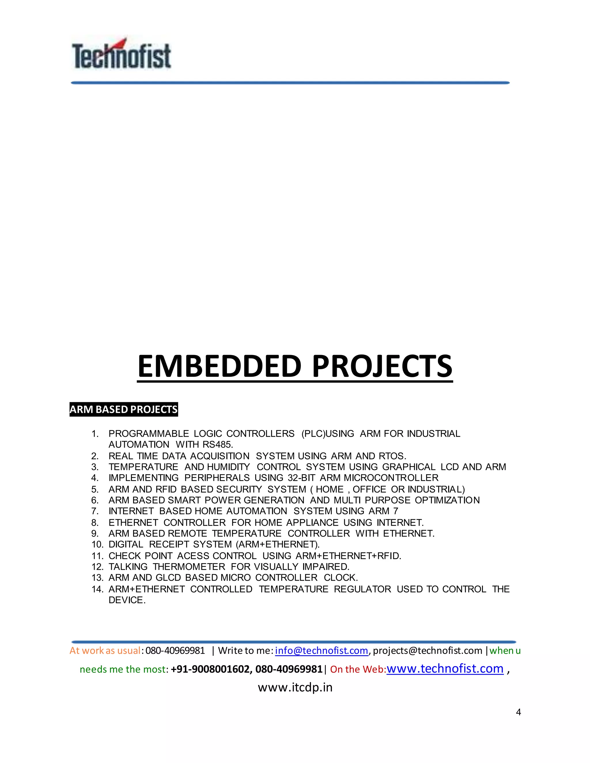 Embedded project list | DOCX