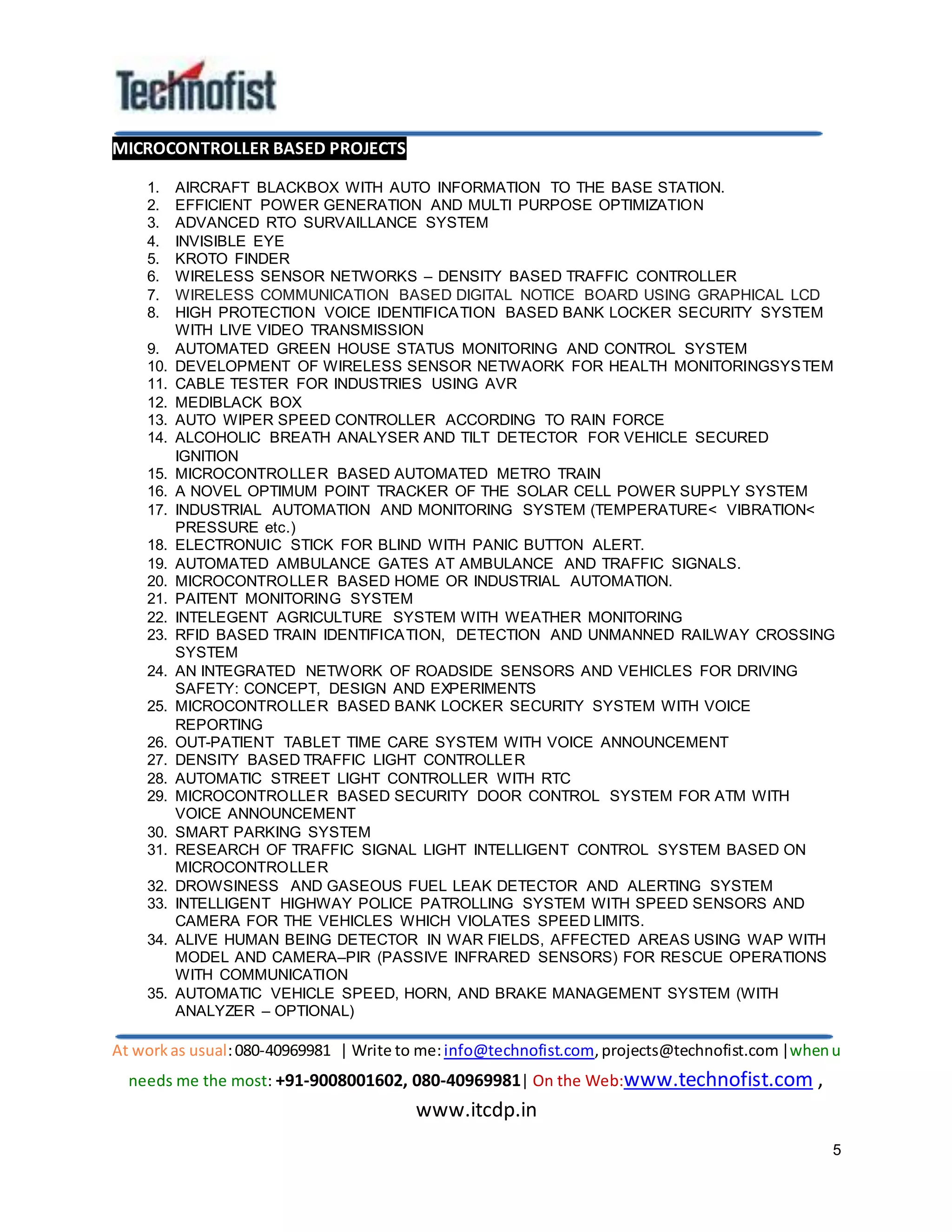 Embedded project list | DOCX