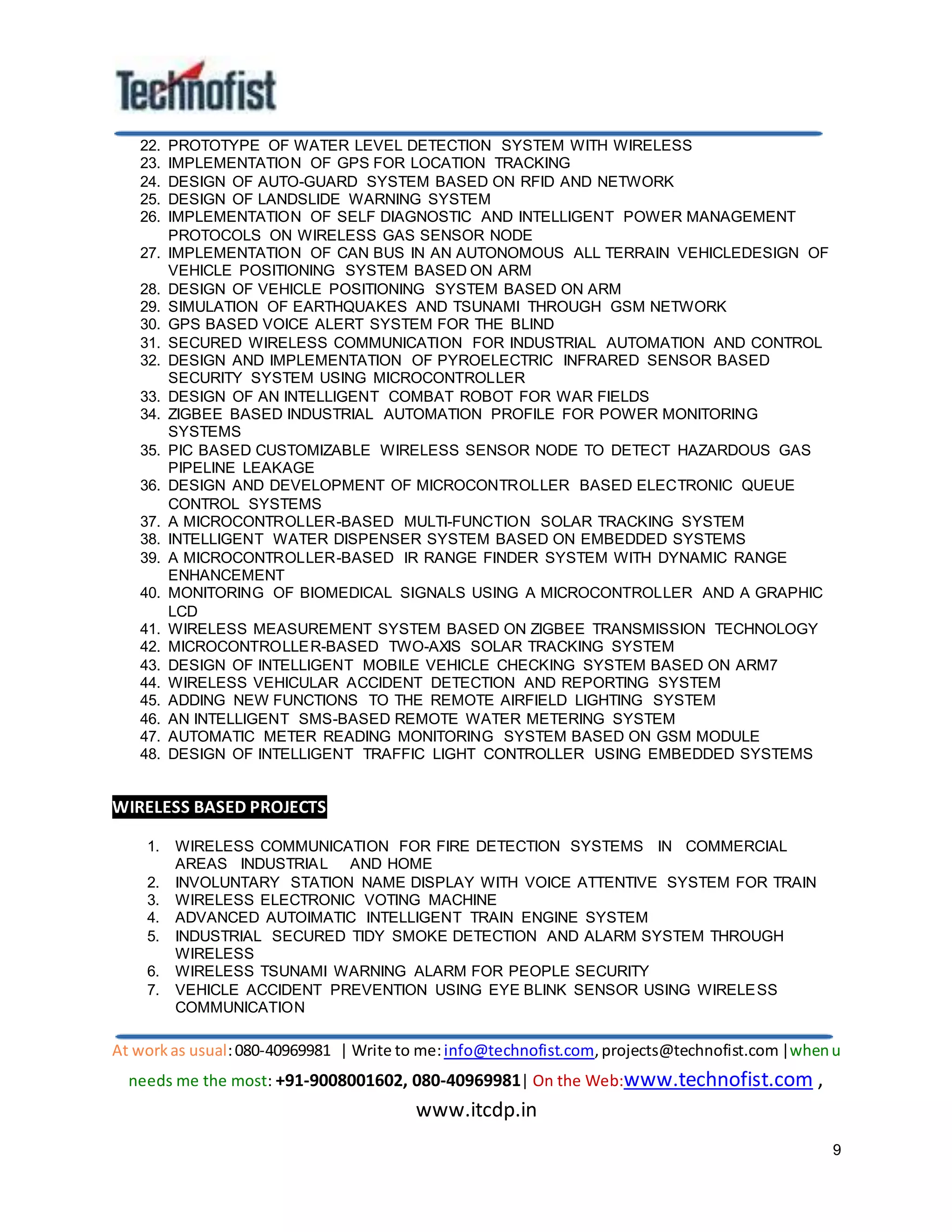 Embedded project list | DOCX