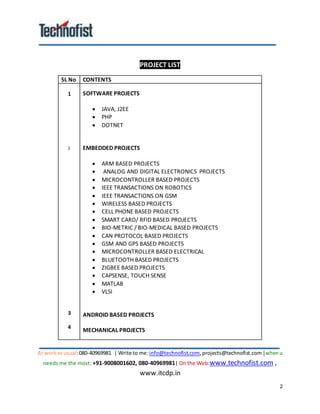 Embedded project list | DOCX