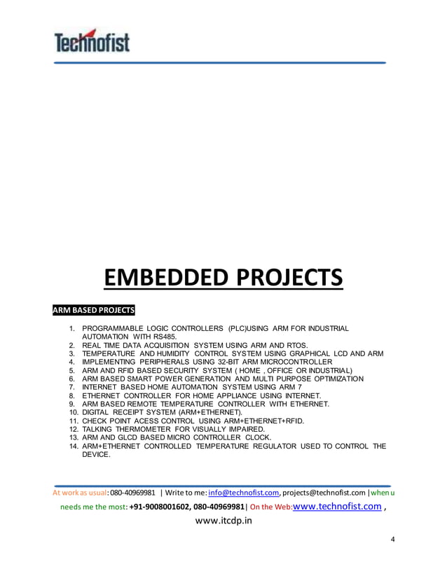 Embedded project list | DOCX