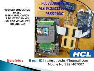 Embedded @ Robotics Projects @ HCL, Velachery | PPTX