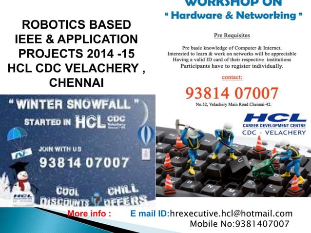 Embedded @ Robotics Projects @ HCL, Velachery | PPTX