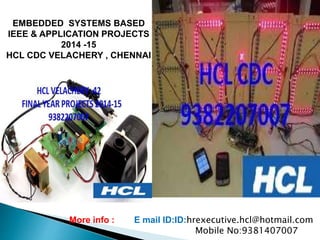 Embedded @ Robotics Projects @ HCL, Velachery | PPTX