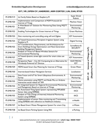 pantech Embedded projects 2017 18 | PDF