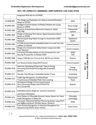 pantech Embedded projects 2017 18 | PDF