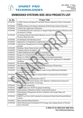 Embedded projects ieee 2013 list | PDF