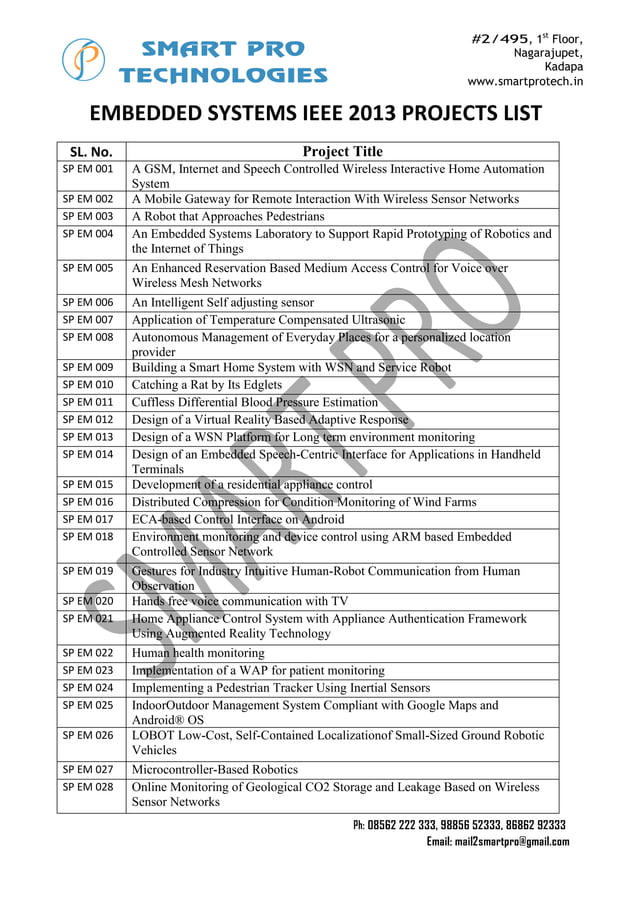 Embedded projects ieee 2013 list | PDF
