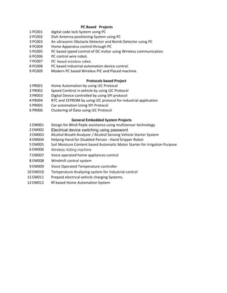 Embedded project titles | XLS