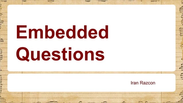 Embedded questions | PPTX