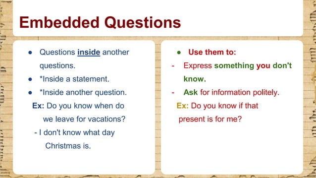 Embedded questions | PPTX